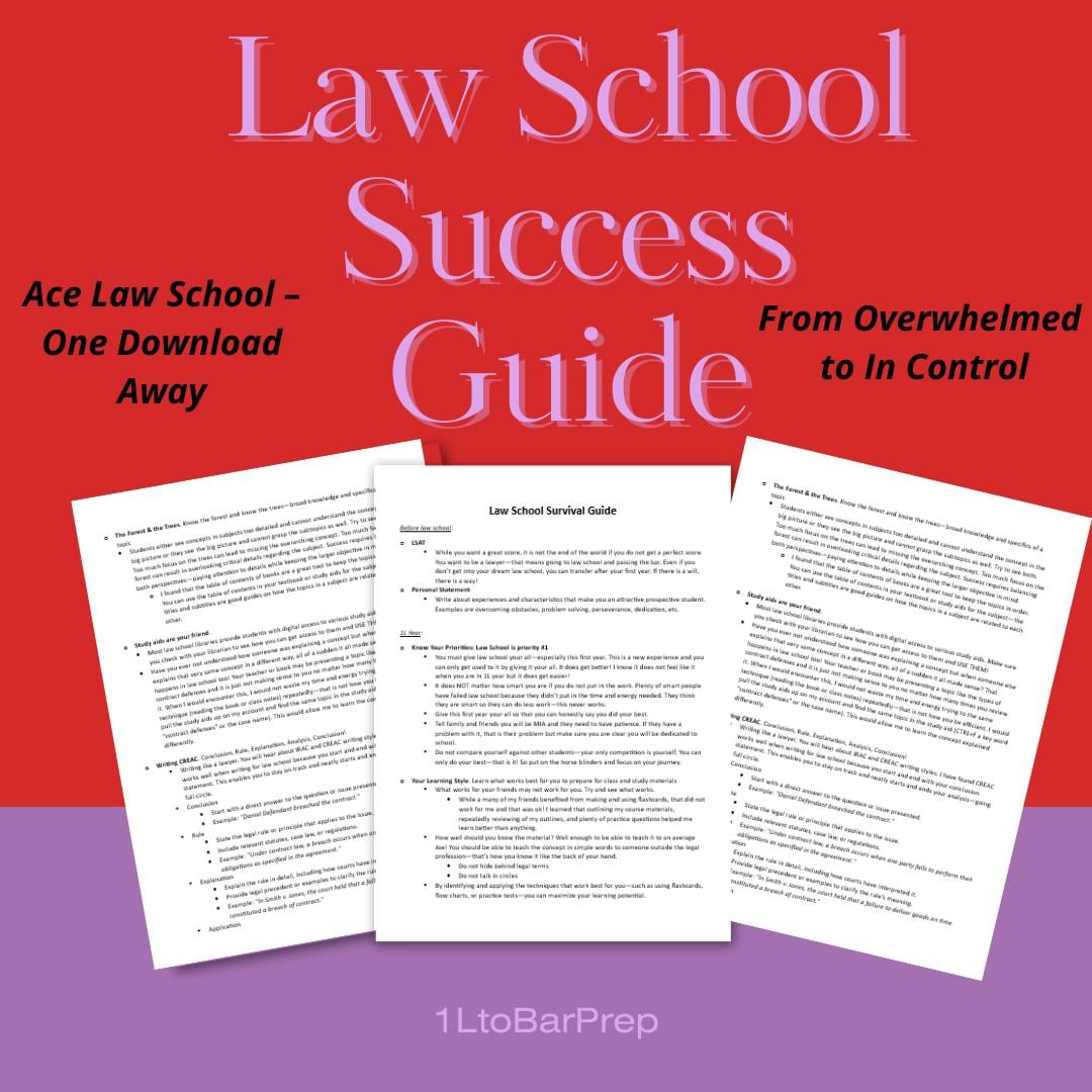 Law School Success Guide 1L to 3L Roadmap Expert Tips How to Succeed in ...