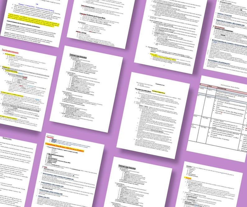 1L Law School Outline Bundle Digital Download Contracts, Torts, Civ Pro ...