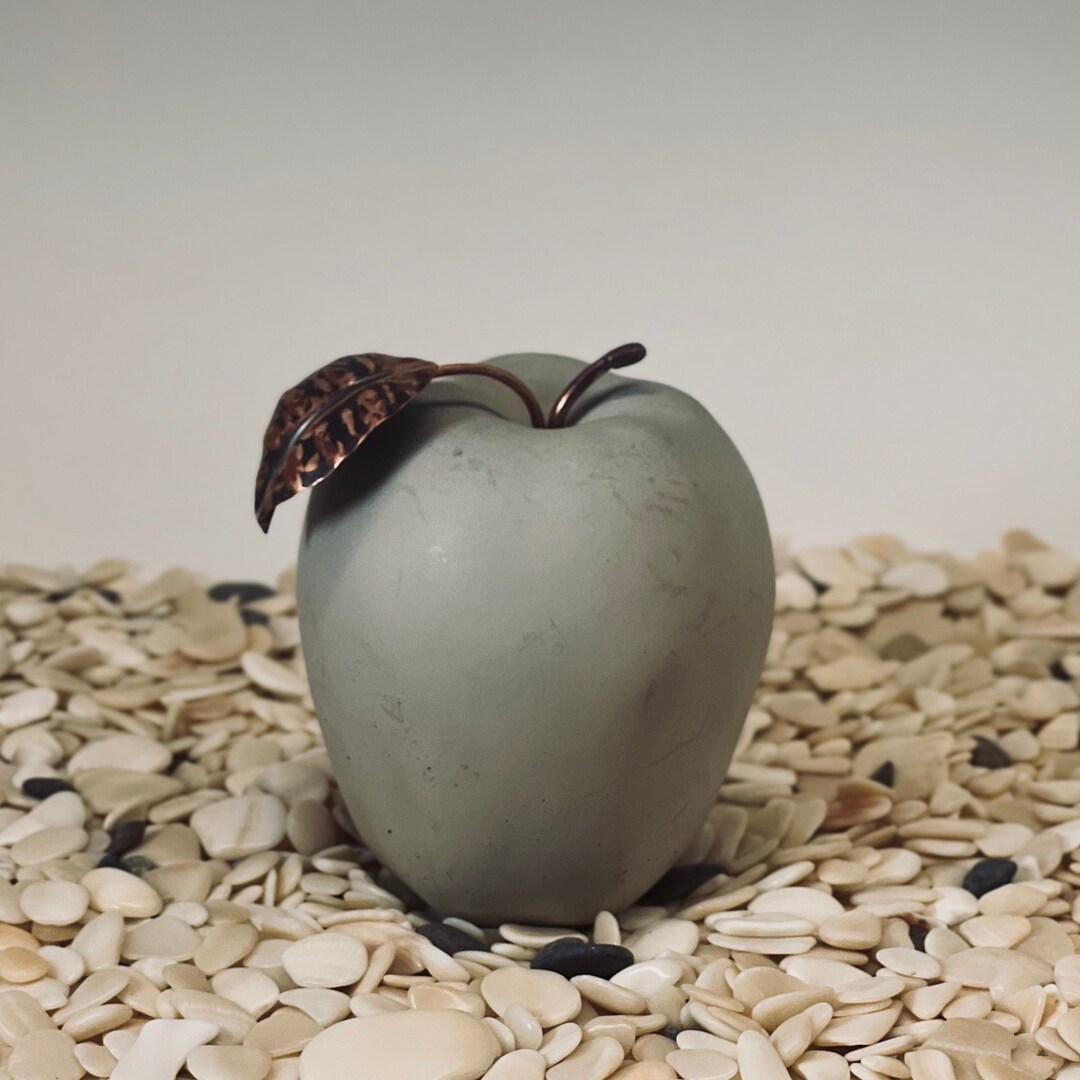 Concrete Apple With Copper Stem THE GRAY DELICIOUS - Etsy