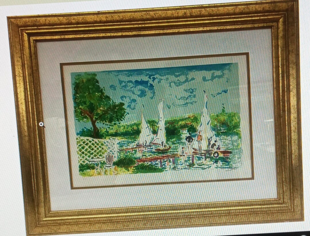 Jean-claude PICOT French Lithograph "sunday Sailing" - Etsy