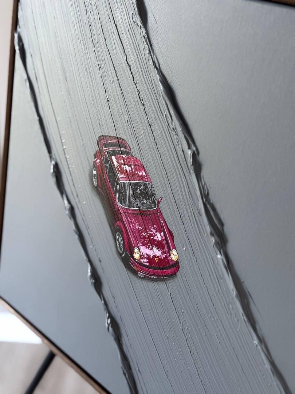 Porsche 911 Wall Art – Textured Painting on Canvas | Custom Car Artwork ...