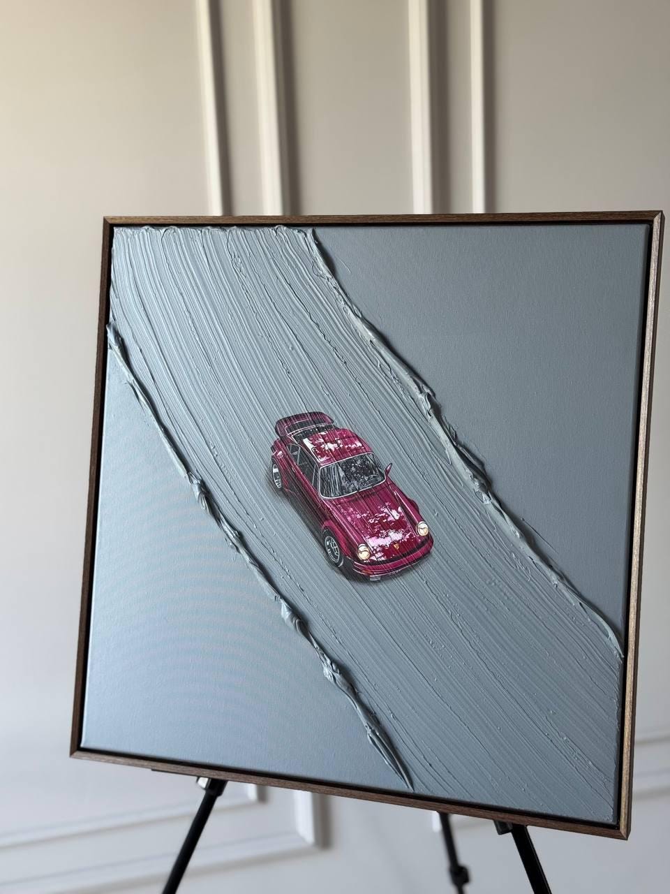 Porsche 911 Wall Art – Textured Painting on Canvas | Custom Car Artwork ...