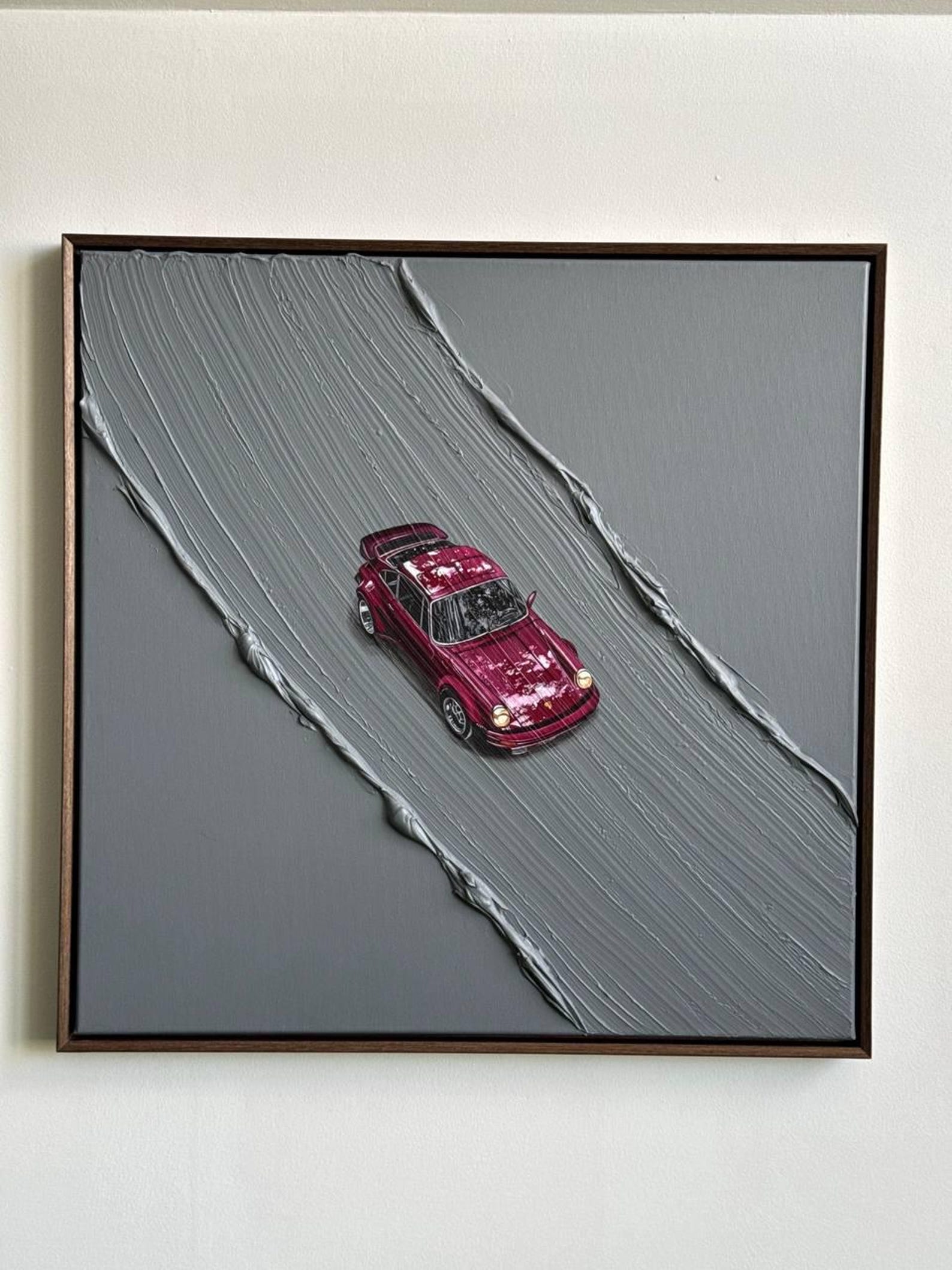Porsche 911 Wall Art – Textured Painting on Canvas | Custom Car Artwork ...