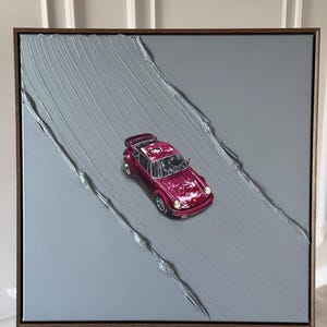 Porsche 911 Wall Art – Textured Painting on Canvas | Custom Car Artwork ...