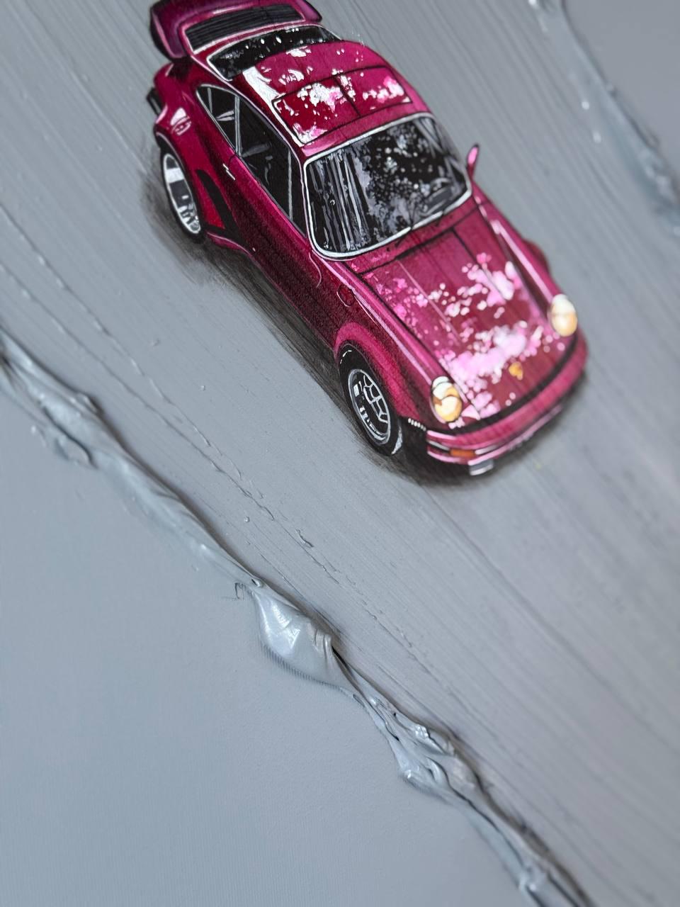 Porsche 911 Wall Art – Textured Painting on Canvas | Custom Car Artwork ...