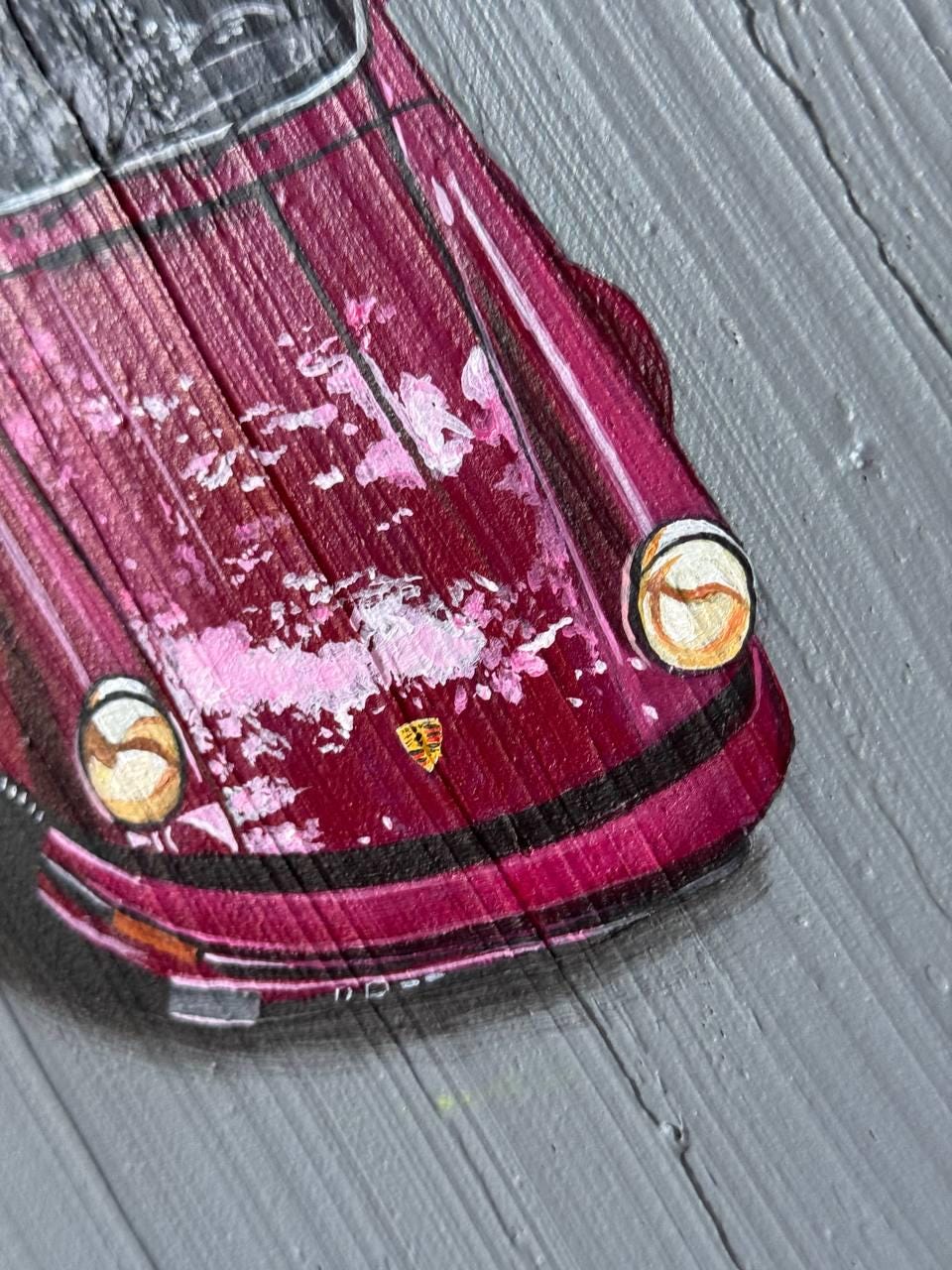 Porsche 911 Wall Art – Textured Painting on Canvas | Custom Car Artwork ...