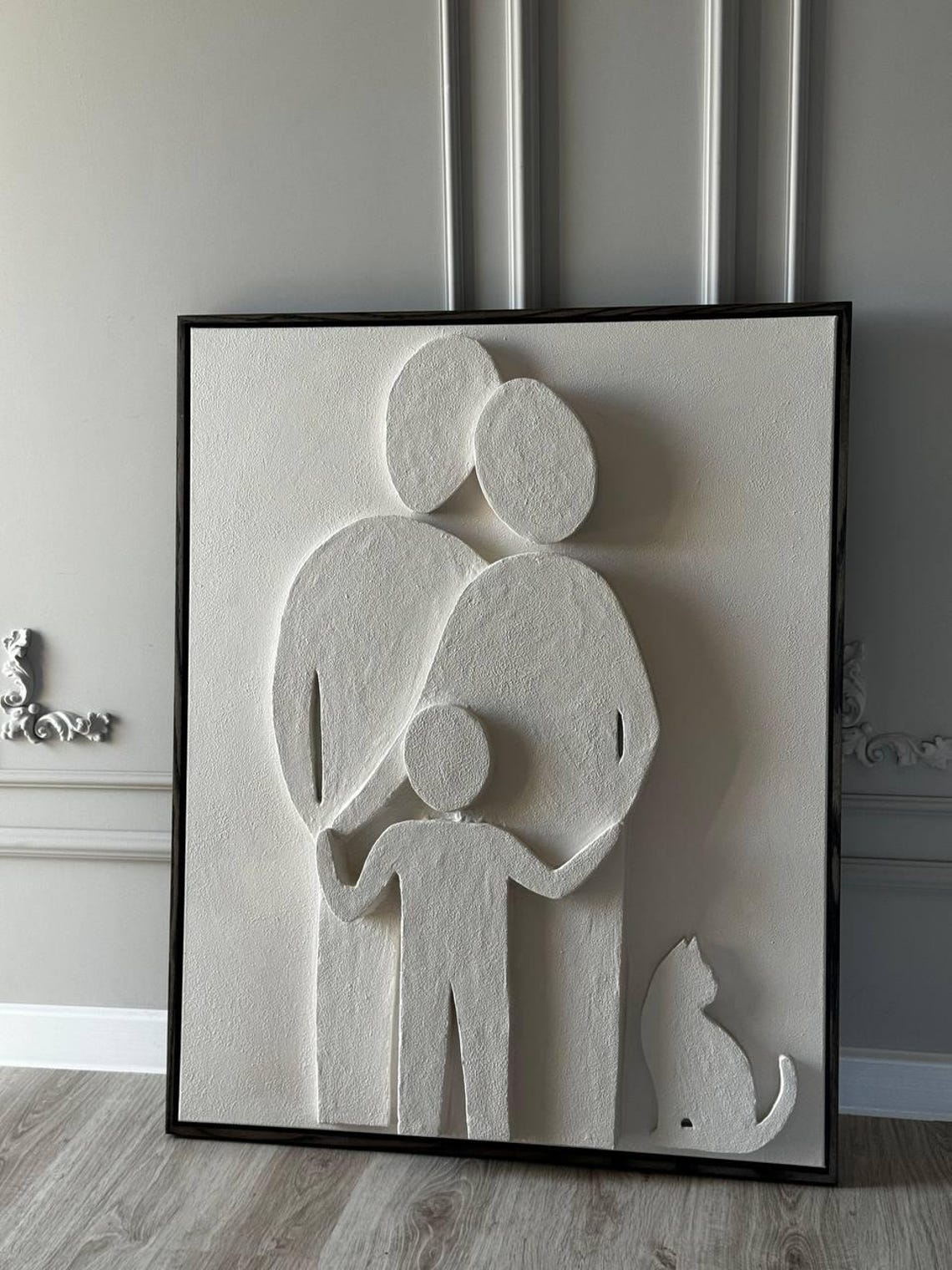 3D Family Portraits, Personalized 3D Family Wall Art, Family of Three ...