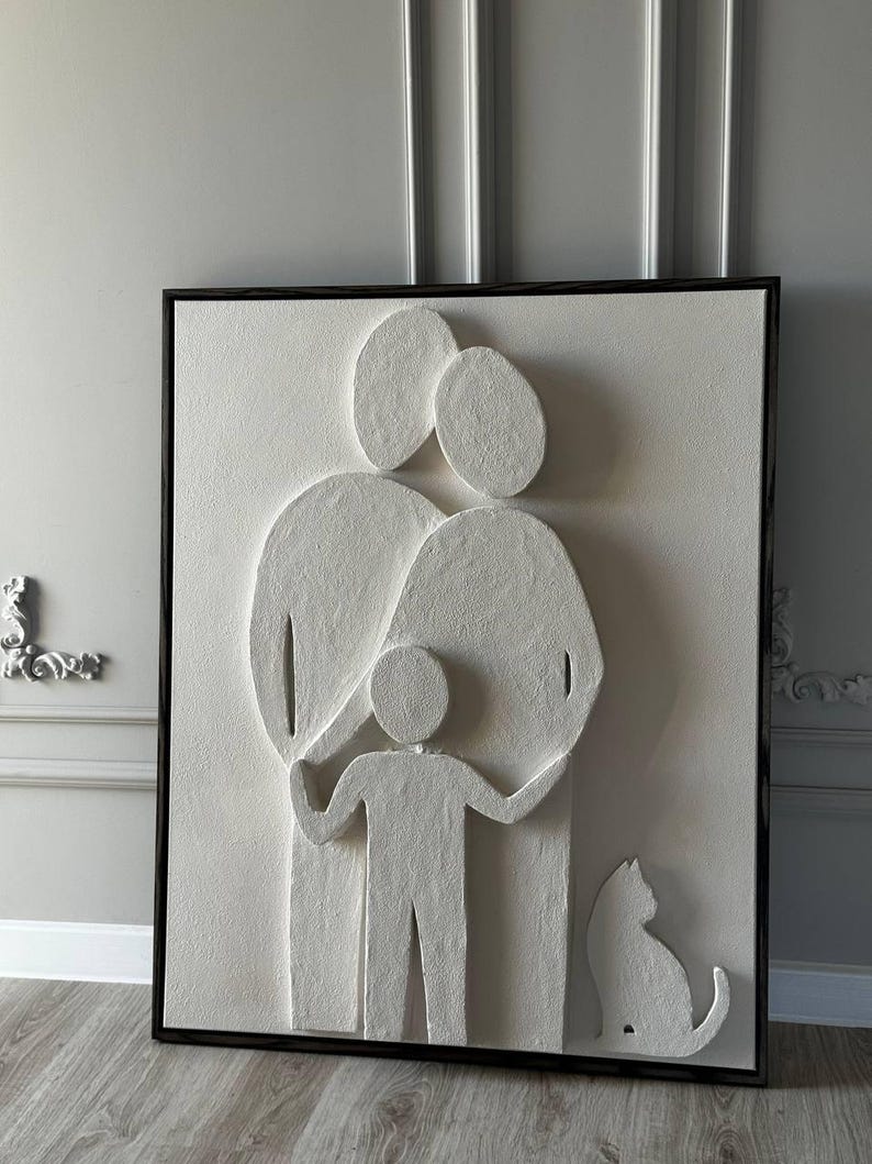 3D Family Portraits, Personalized 3D Family Wall Art, Family of Three ...