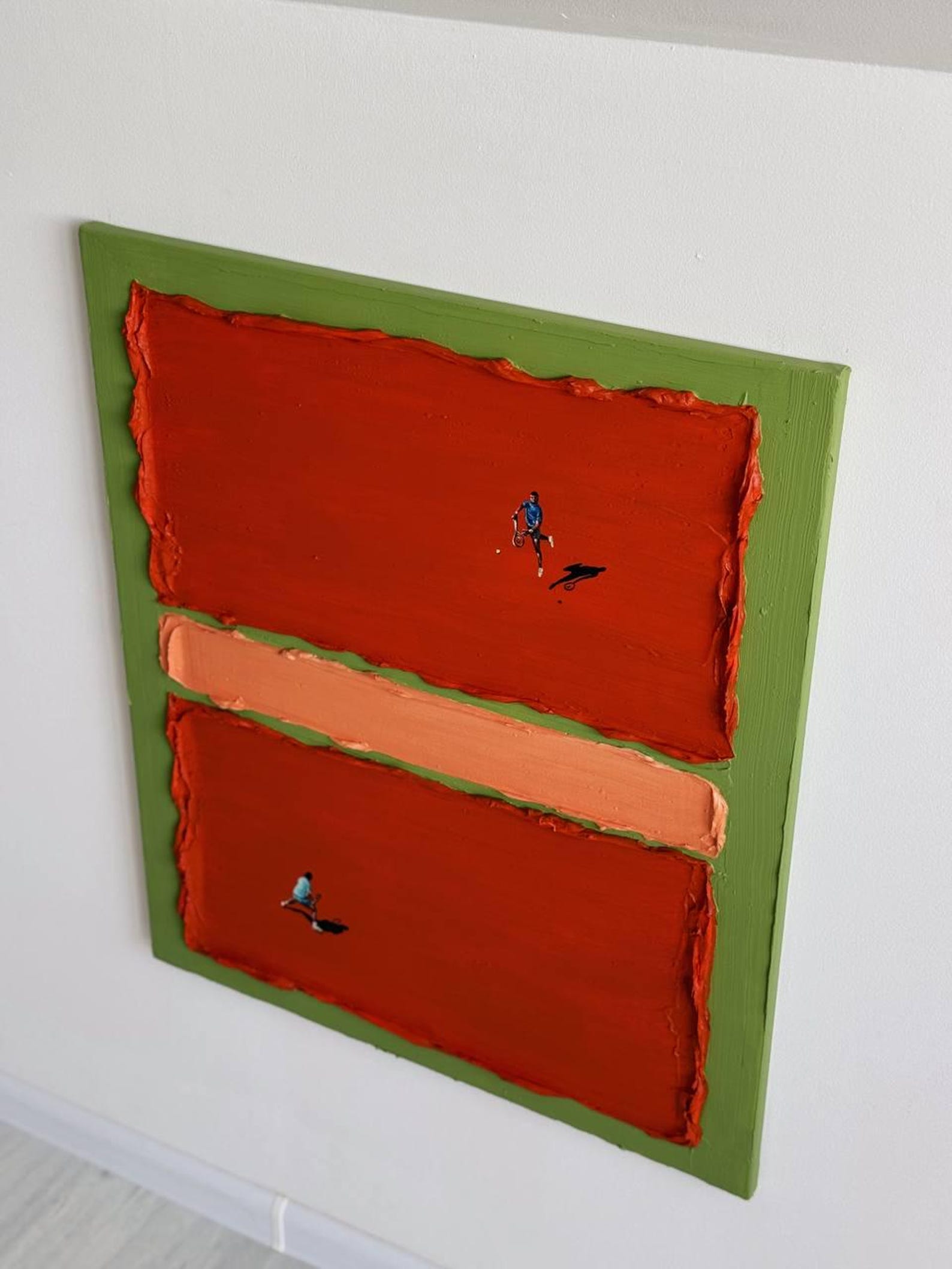 Tennis Court Wall Art – Minimalist Tennis Painting – Modern Sports Art ...