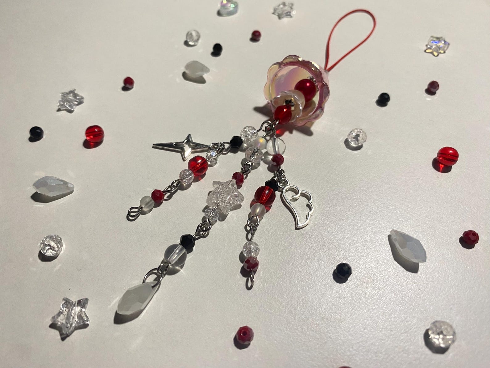 Goth Jellyfish Phone Charm | Y2K Red and Black Aesthetic Keychain ...