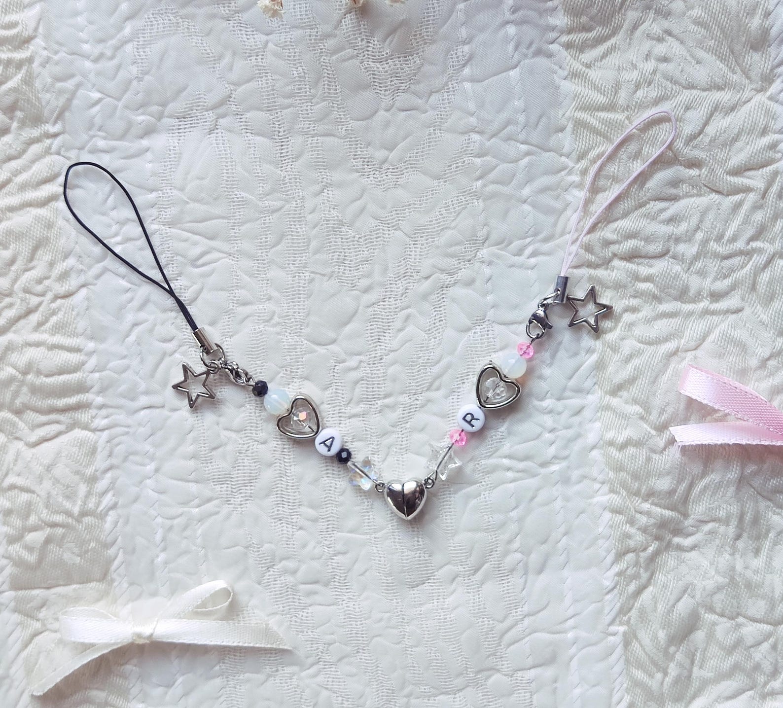 Personalized Magnetic Matching Phone Charms: Custom Letter Couple ...