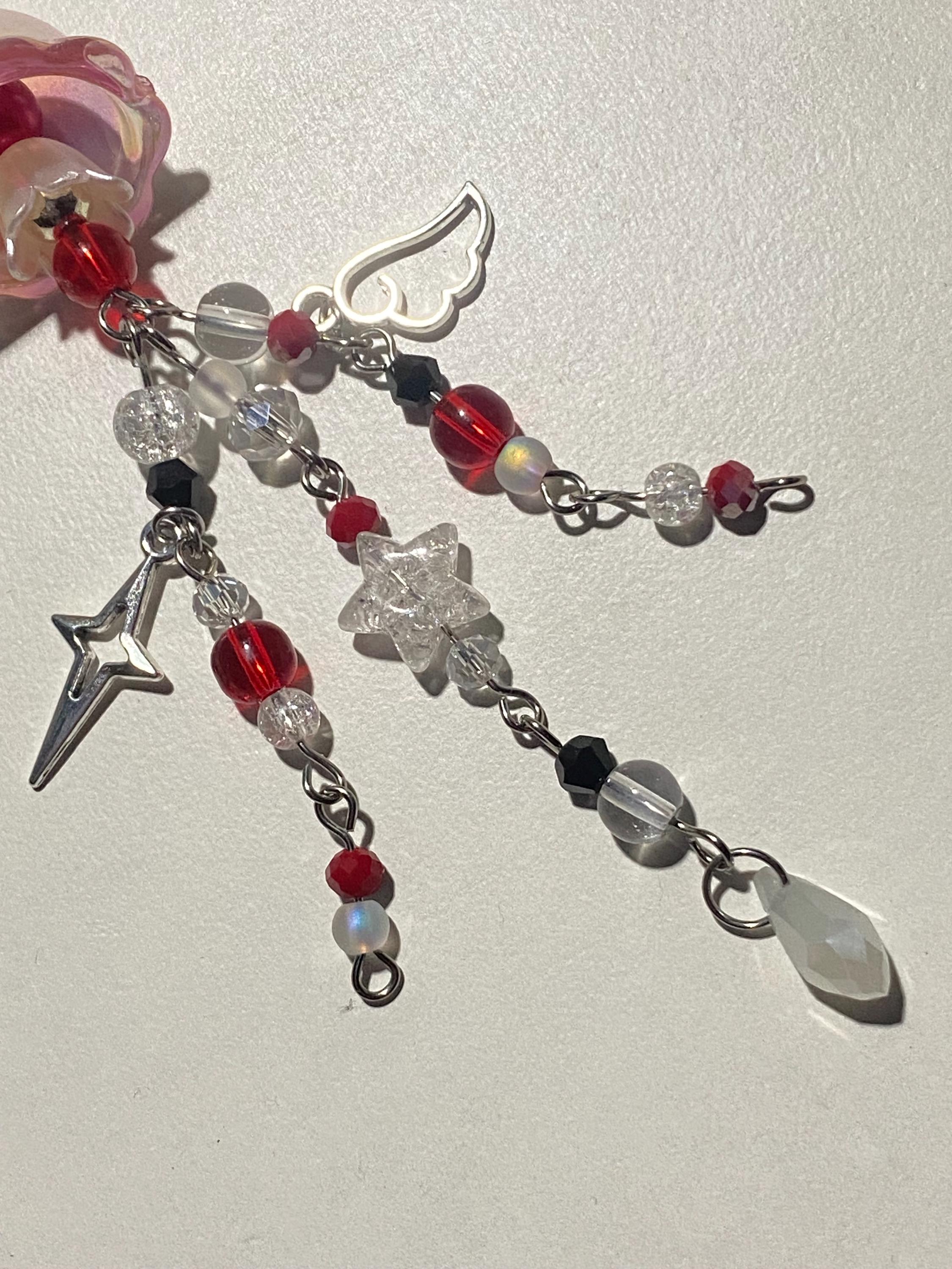 Goth Jellyfish Phone Charm | Y2K Red and Black Aesthetic Keychain ...