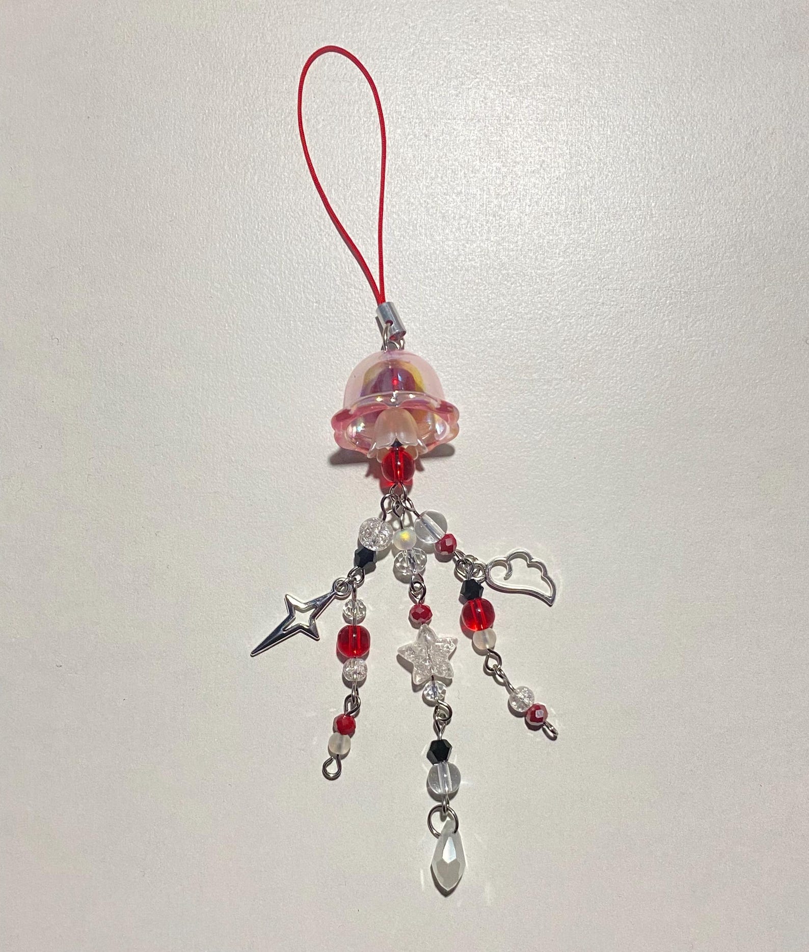 Goth Jellyfish Phone Charm | Y2K Red and Black Aesthetic Keychain ...