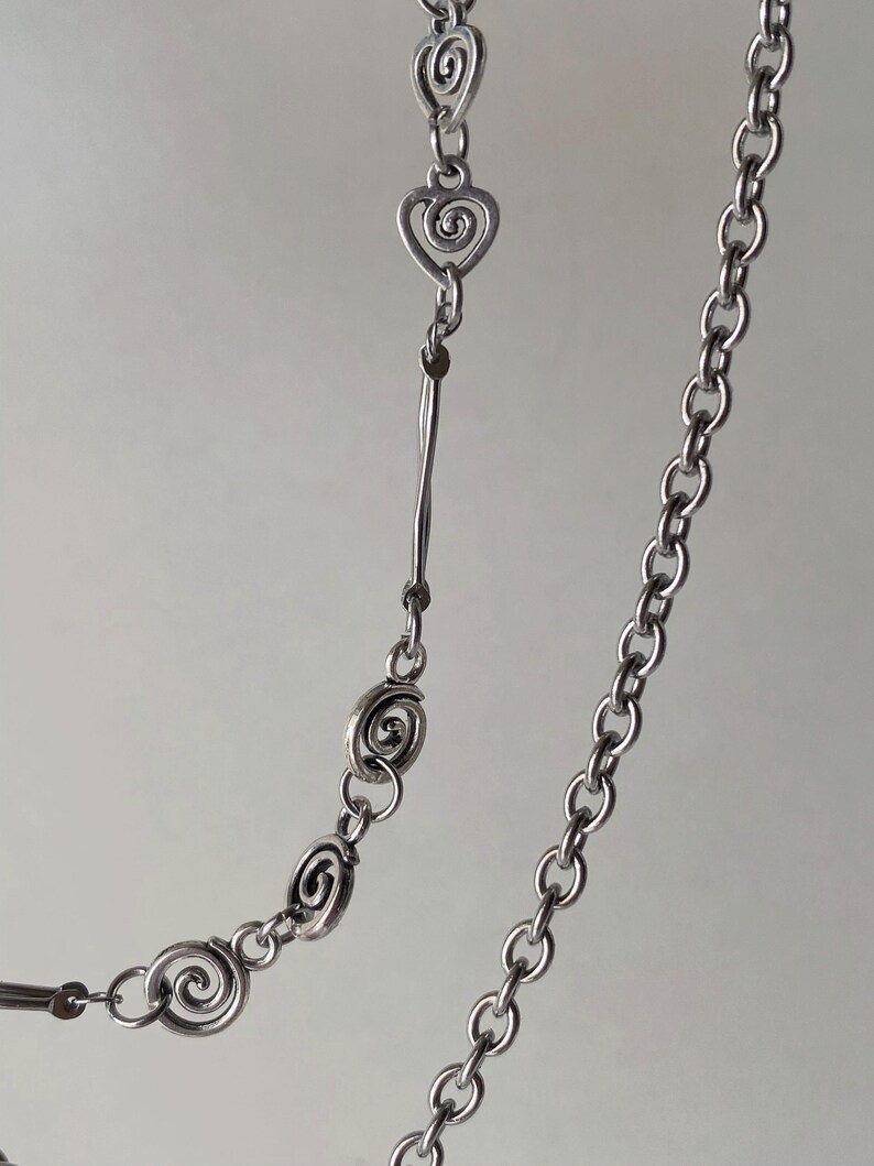 Spiral Swirly Pendant Layered Necklace: Grunge Alt Jewelry - Etsy