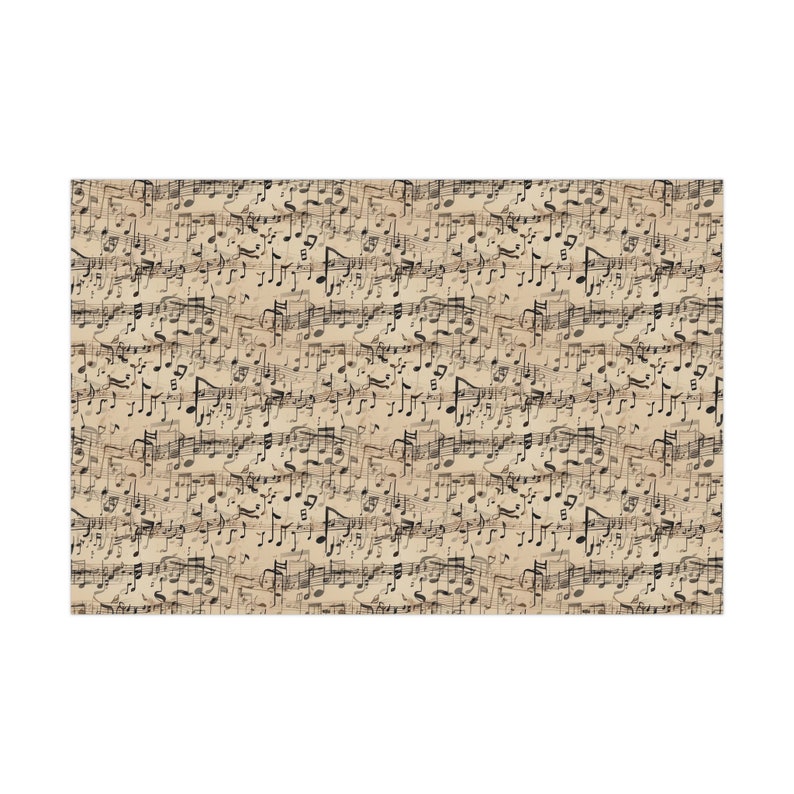 Music Notation Gift Wrapping Paper, Musical Notes Wrap, Gift Wrap With ...