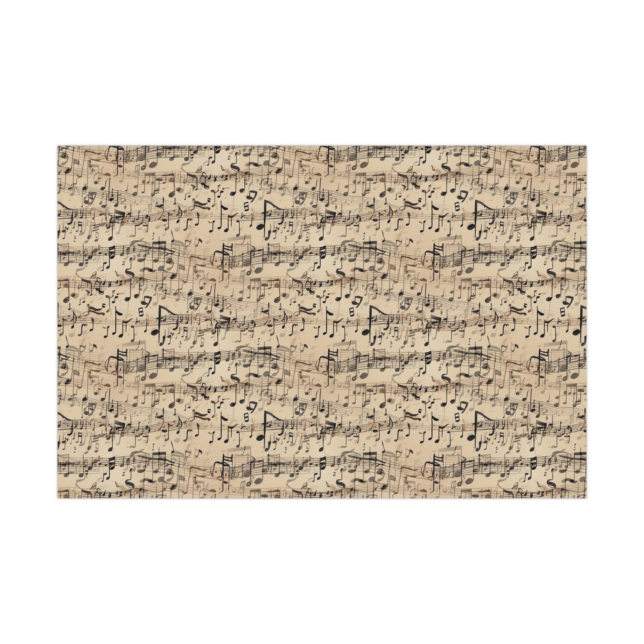 Music Notation Gift Wrapping Paper, Musical Notes Wrap, Gift Wrap With ...