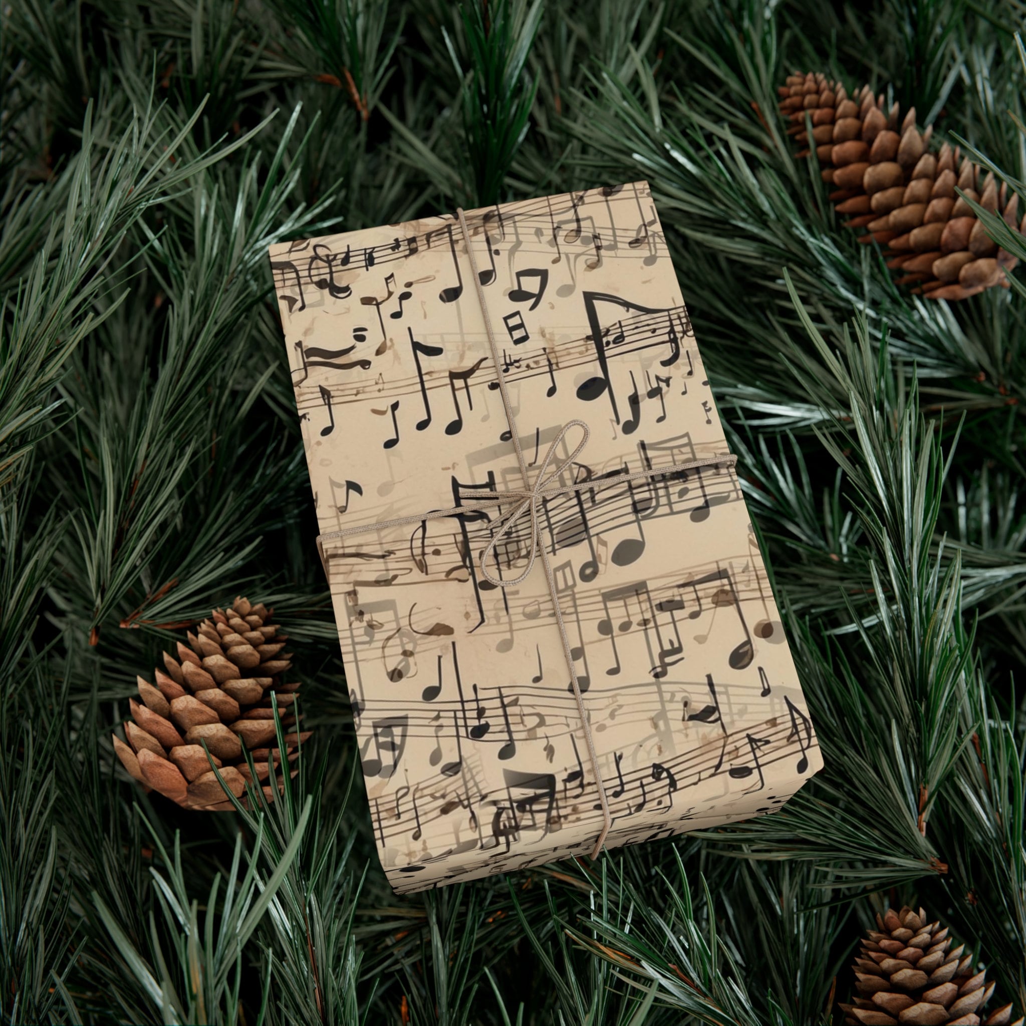 Music Notation Gift Wrapping Paper, Musical Notes Wrap, Gift Wrap With ...