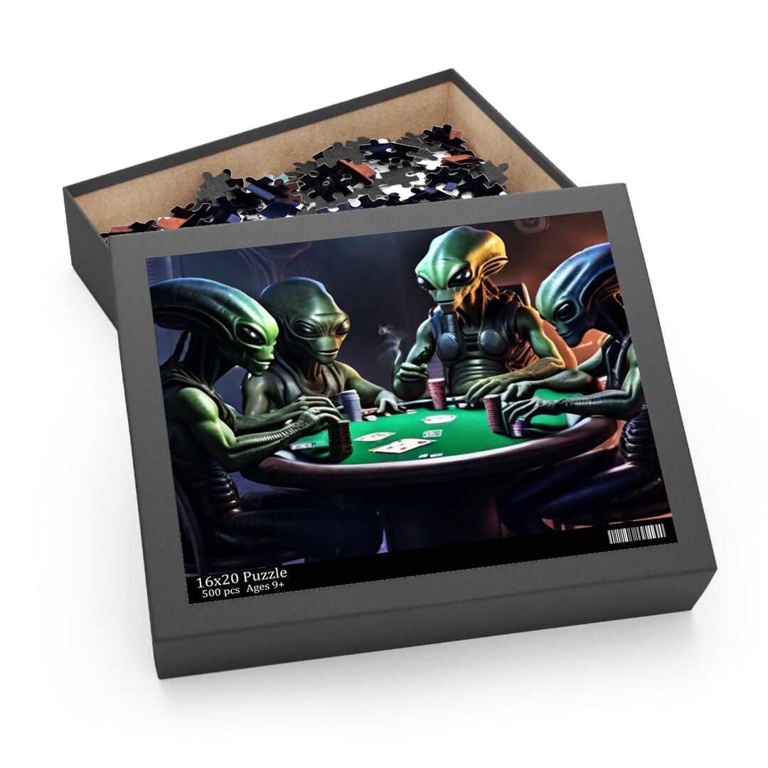 Aliens Playing Poker Jigsaw Puzzle, Unique Theme, Entertainment for ...