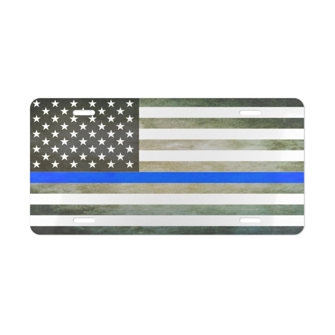 Thin Blue Line License Plate, Law Enforcement Car Tag, Police Officer ...