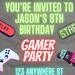 Gamer Template, Video Game Party Invitation, Editable Birthday Invite ...