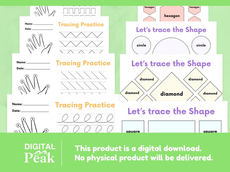 Pencil Practice Book Bundle for Kids Engaging Shapes and Line Tracing ...