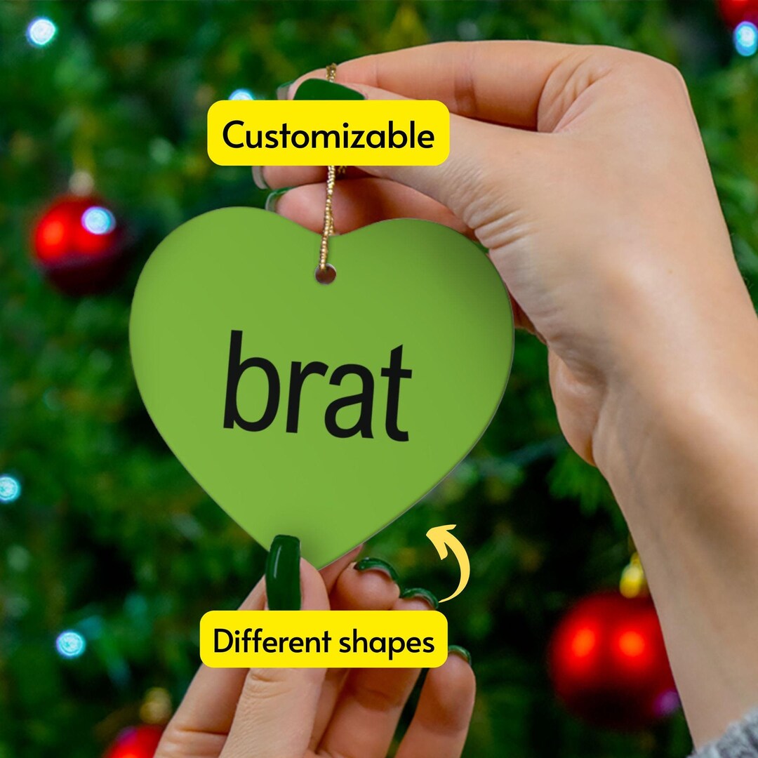 Brat Ornament Christmas Holiday Decor, Brat Green Bubble, Trendy Gift ...