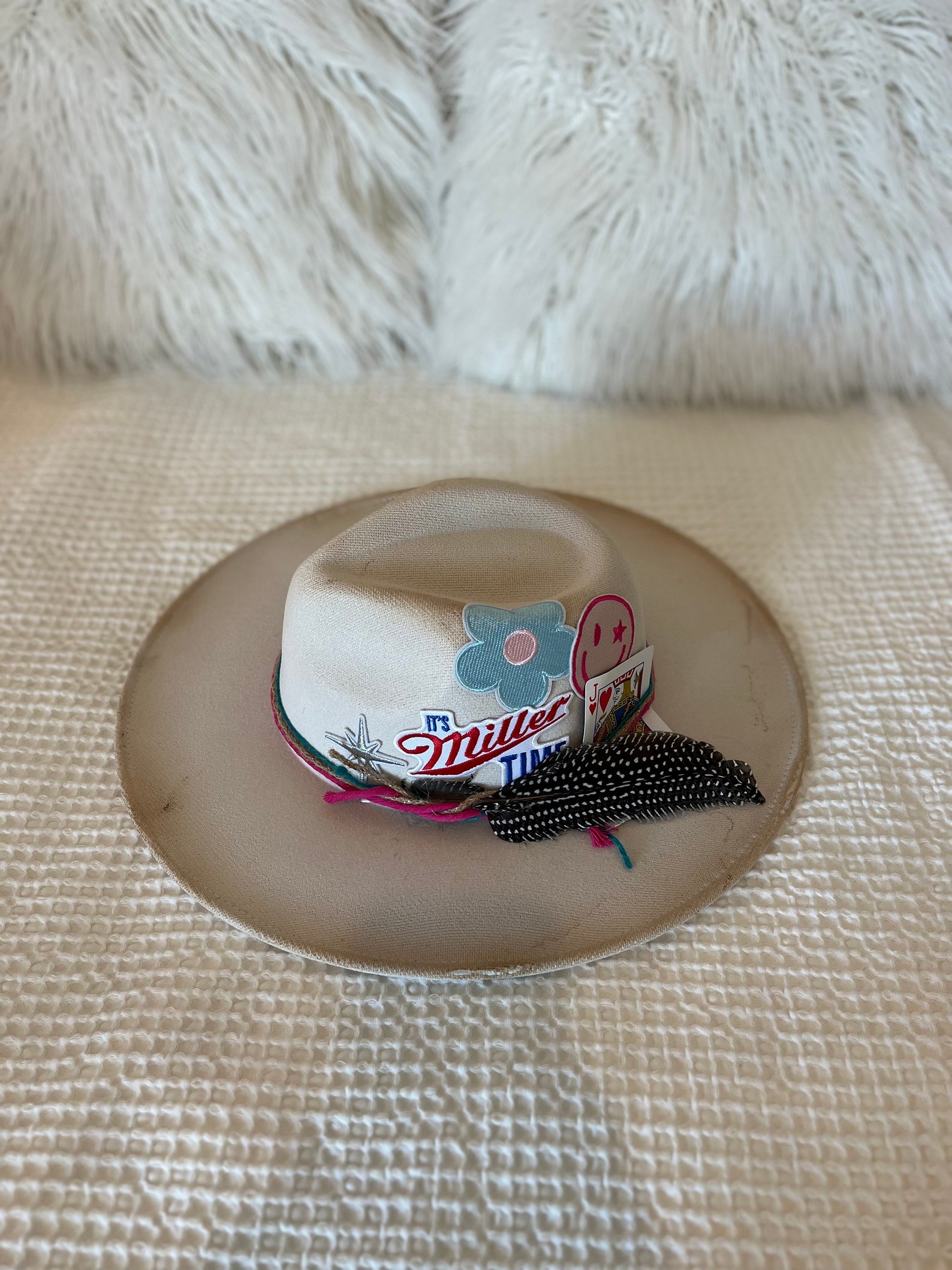 Custom Western Patch Felt Wide Brim Fedora Hat - Etsy