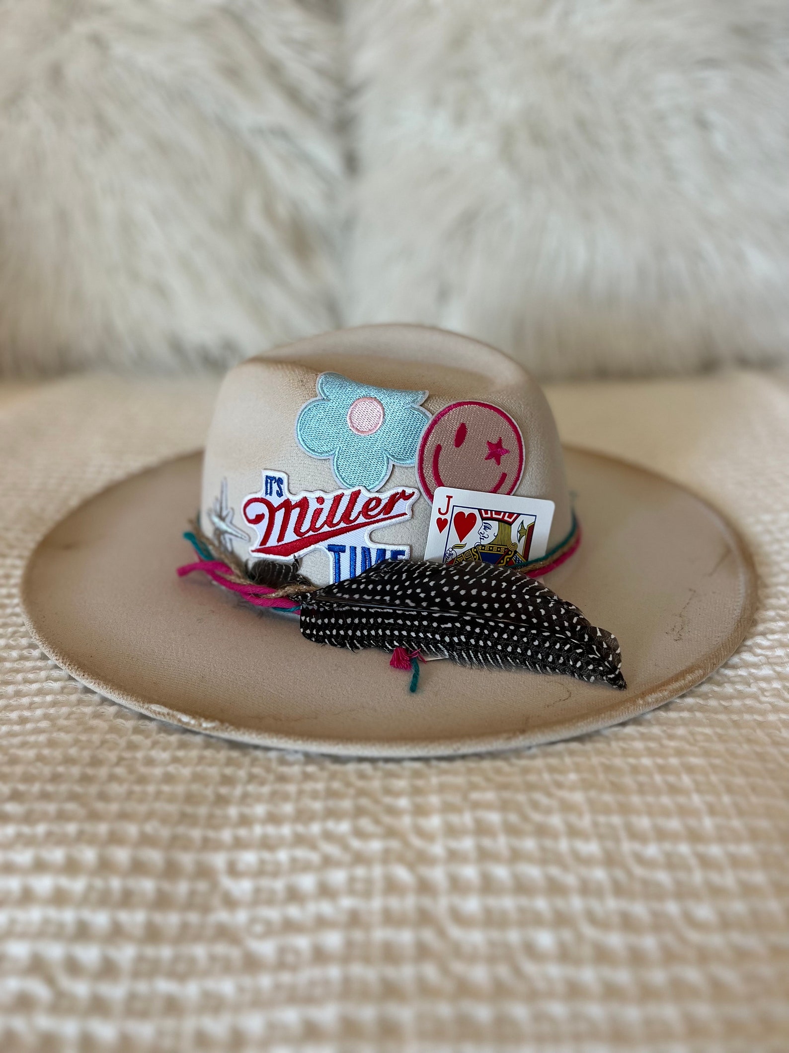 Custom Western Patch Felt Wide Brim Fedora Hat - Etsy