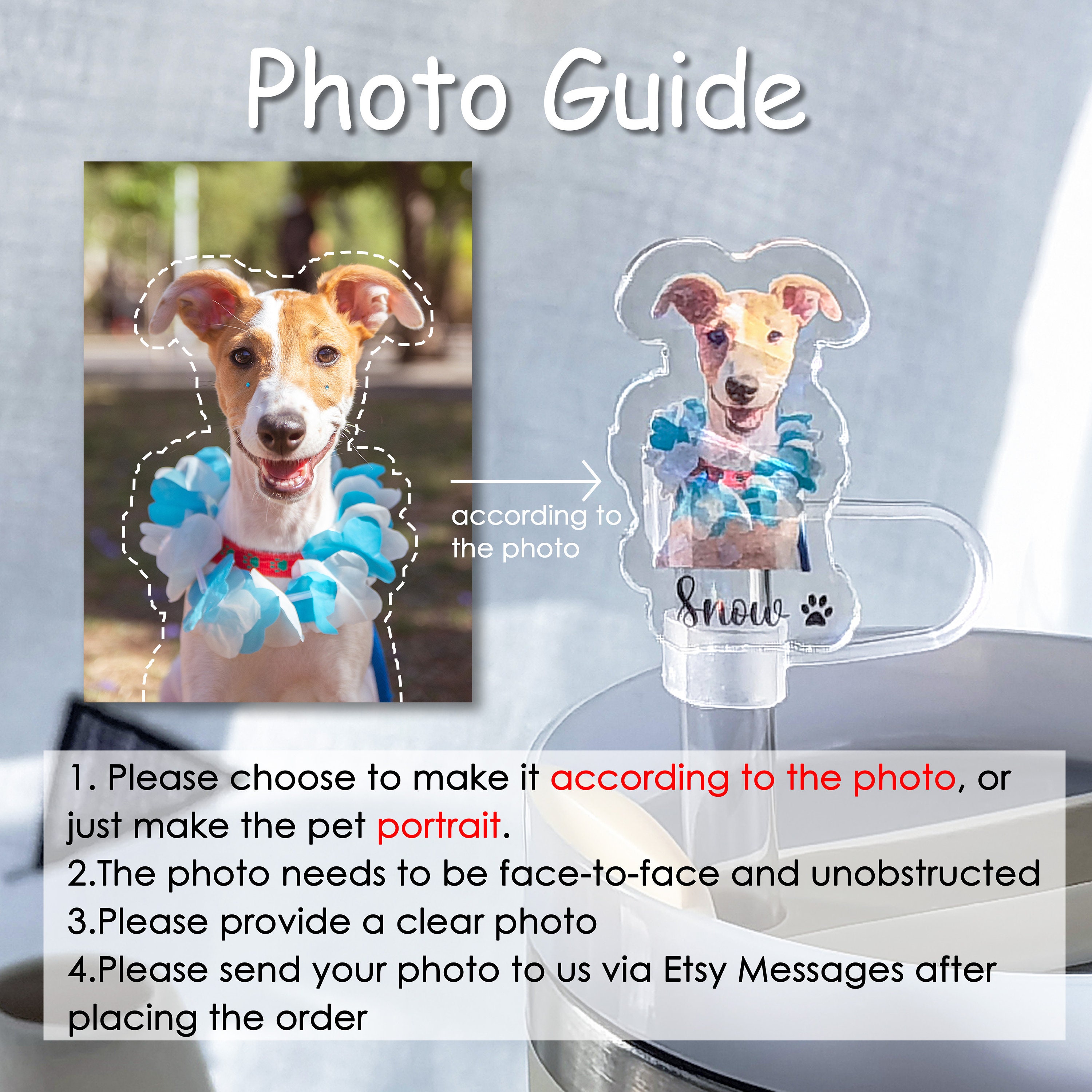 Custom Pet Stanley Topper,personalized Stanley Accessory Straw Cap ...