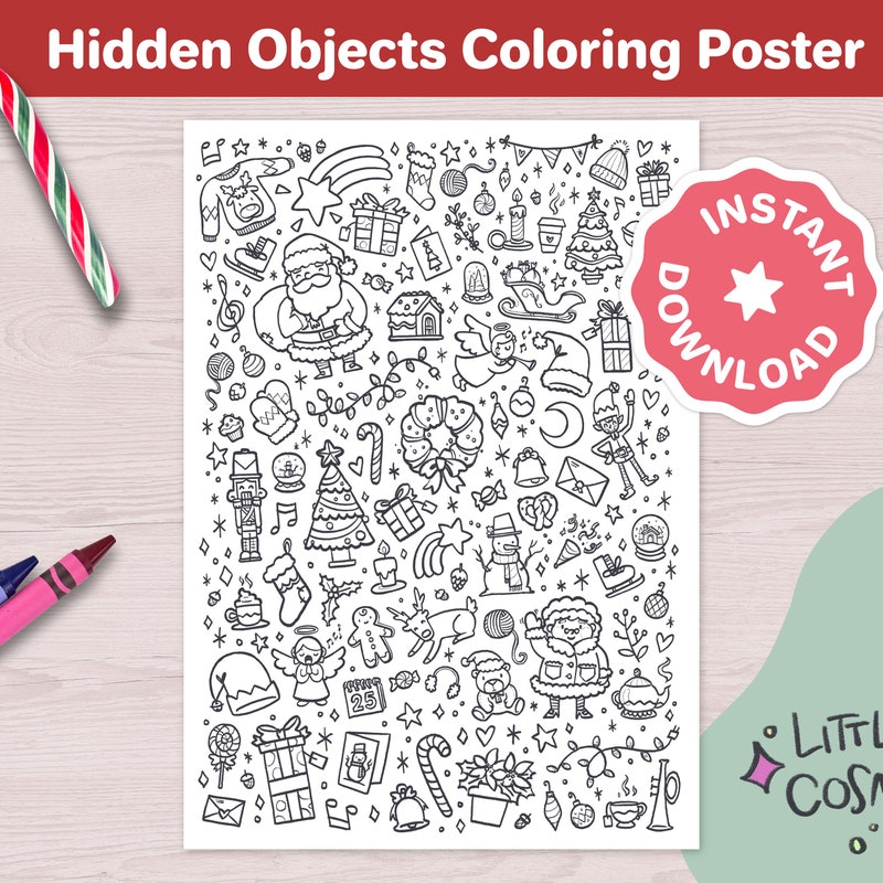 Hidden Object Coloring Pages - Etsy