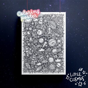 Digital Printable OUTER SPACE I SPY Coloring Poster Bundle & Hidden ...