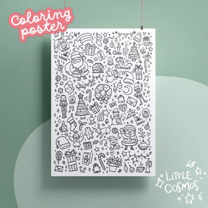 Printable Christmas Hidden Objects Coloring Poster - Etsy