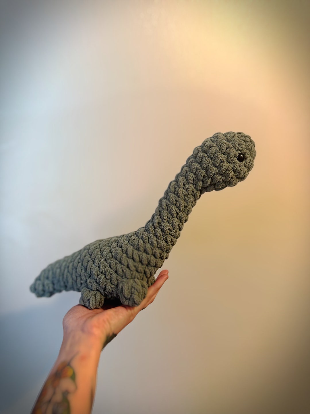 Weighted Stuffed Animal-weighted Plush-crochet Bronto Dino-crochet ...