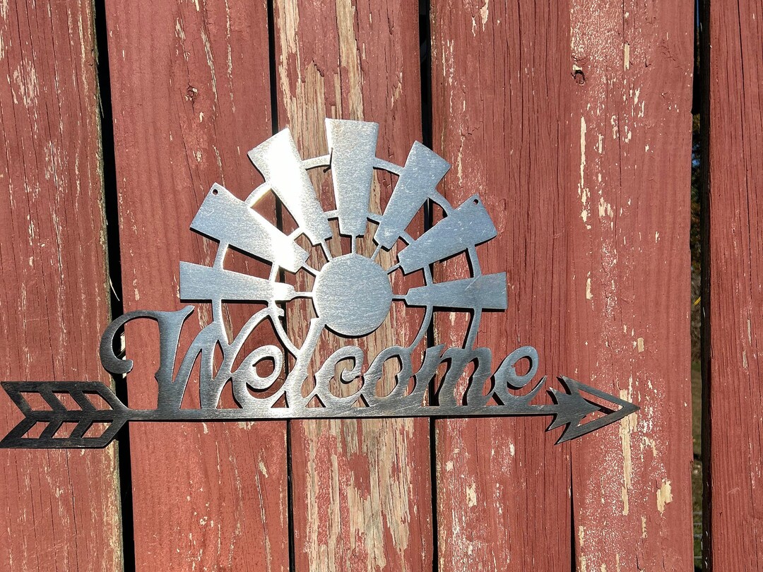 Windmill Welcome Sign - Decor - Wall Art - Etsy