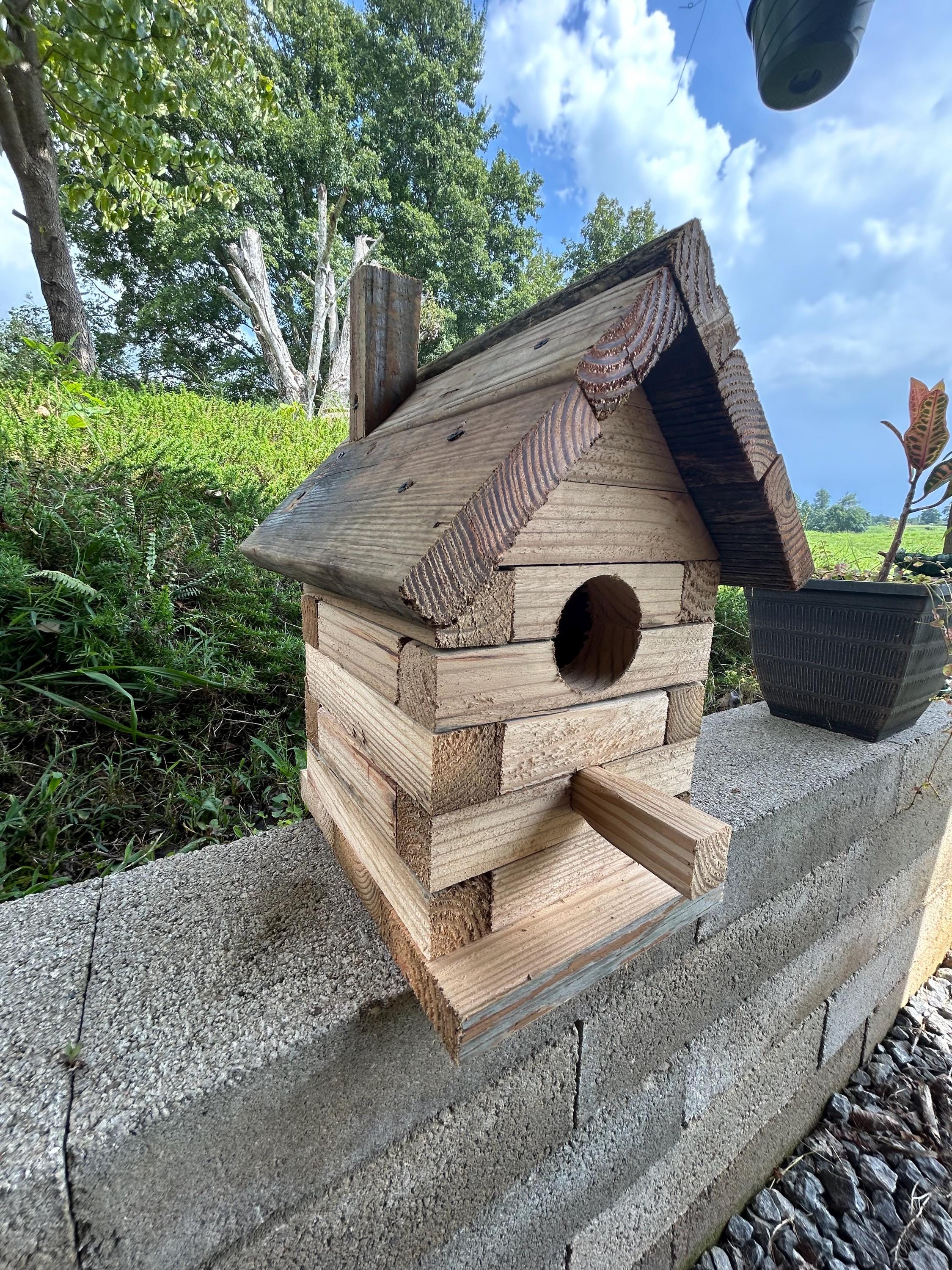 Cabin Bird House - Reclaimed Wood - Handmade - Made in America - Etsy