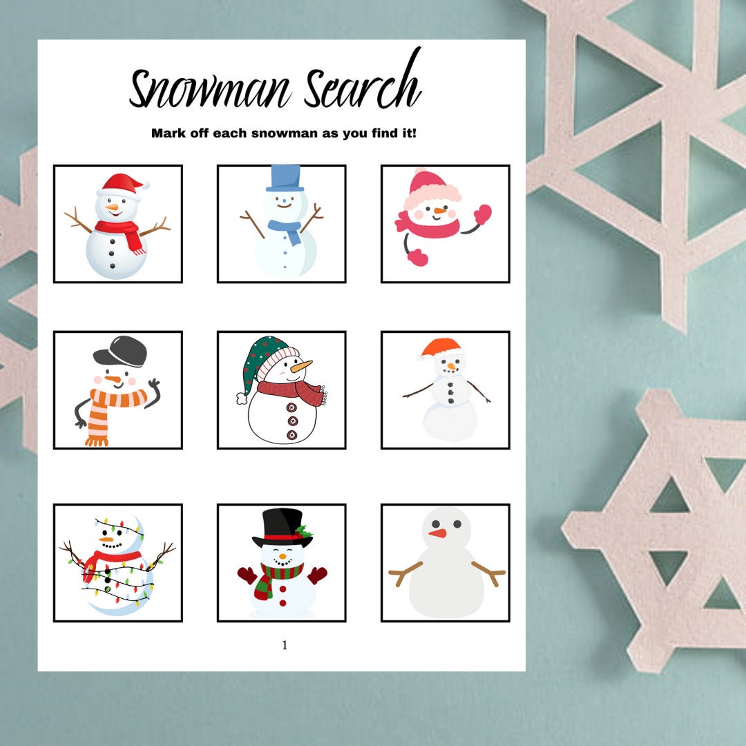 Snowman Search for Kids! - Etsy
