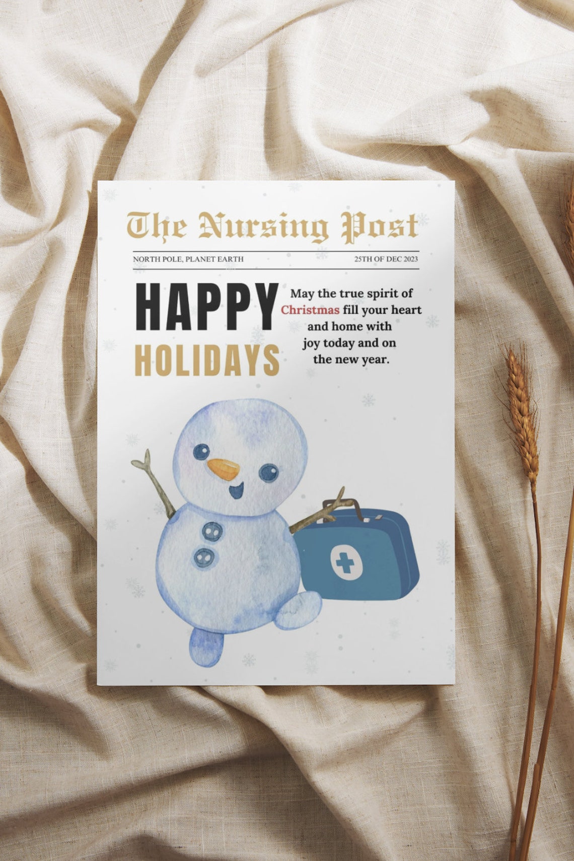 PDF Christmas Card for Nurse Printable Christmas Card for Doctor ...