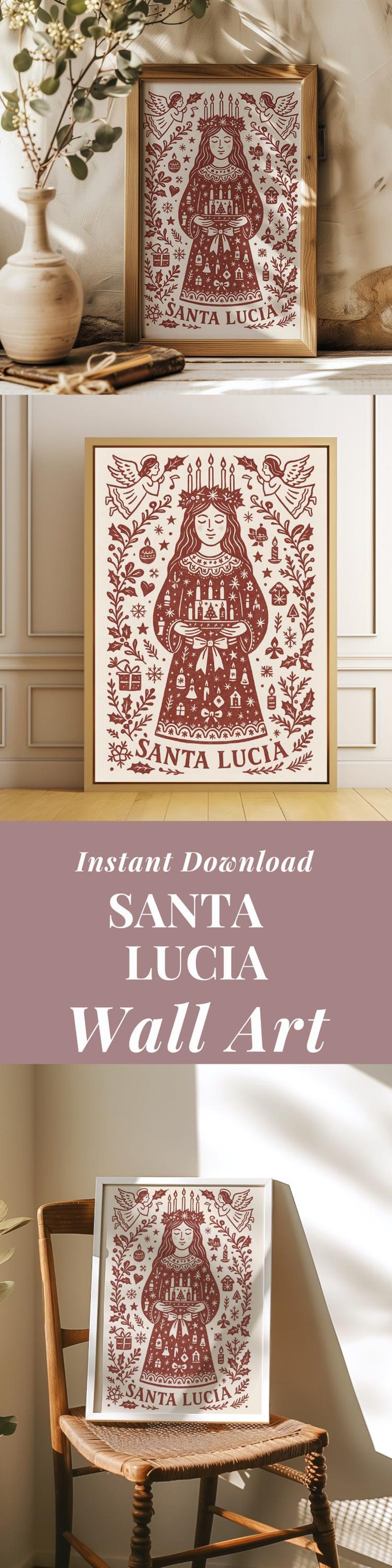 Swedish Christmas Decorations Saint Lucia Wall Art Christmas Decor ...