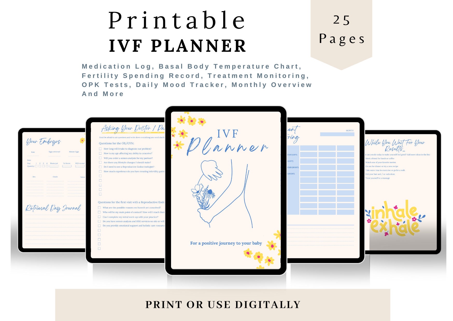 Pdf IVF Planner Printable IVF Planner IVF Tracker Pdf Fertility ...