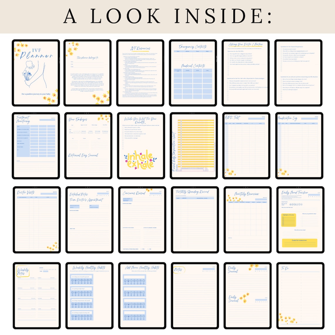 Pdf IVF Planner Printable IVF Planner IVF Tracker Pdf Fertility ...