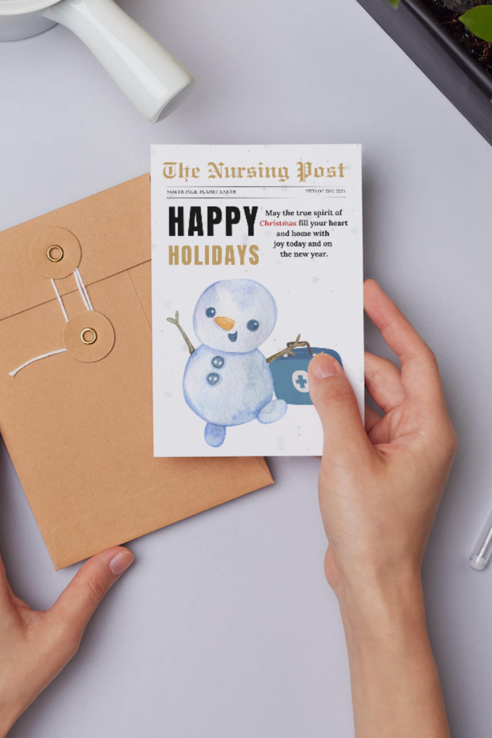 PDF Christmas Card for Nurse Printable Christmas Card for Doctor ...