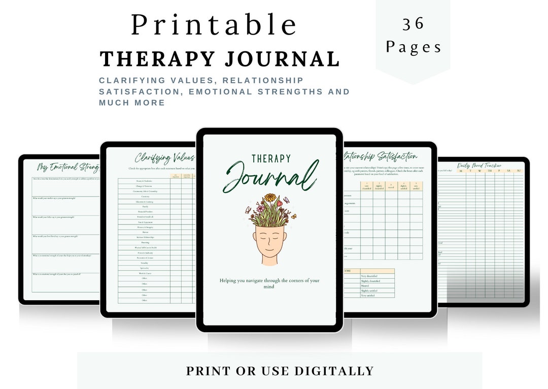 Digital Therapy Journal Therapy Notes Pre & Post Therapy Session Notes ...