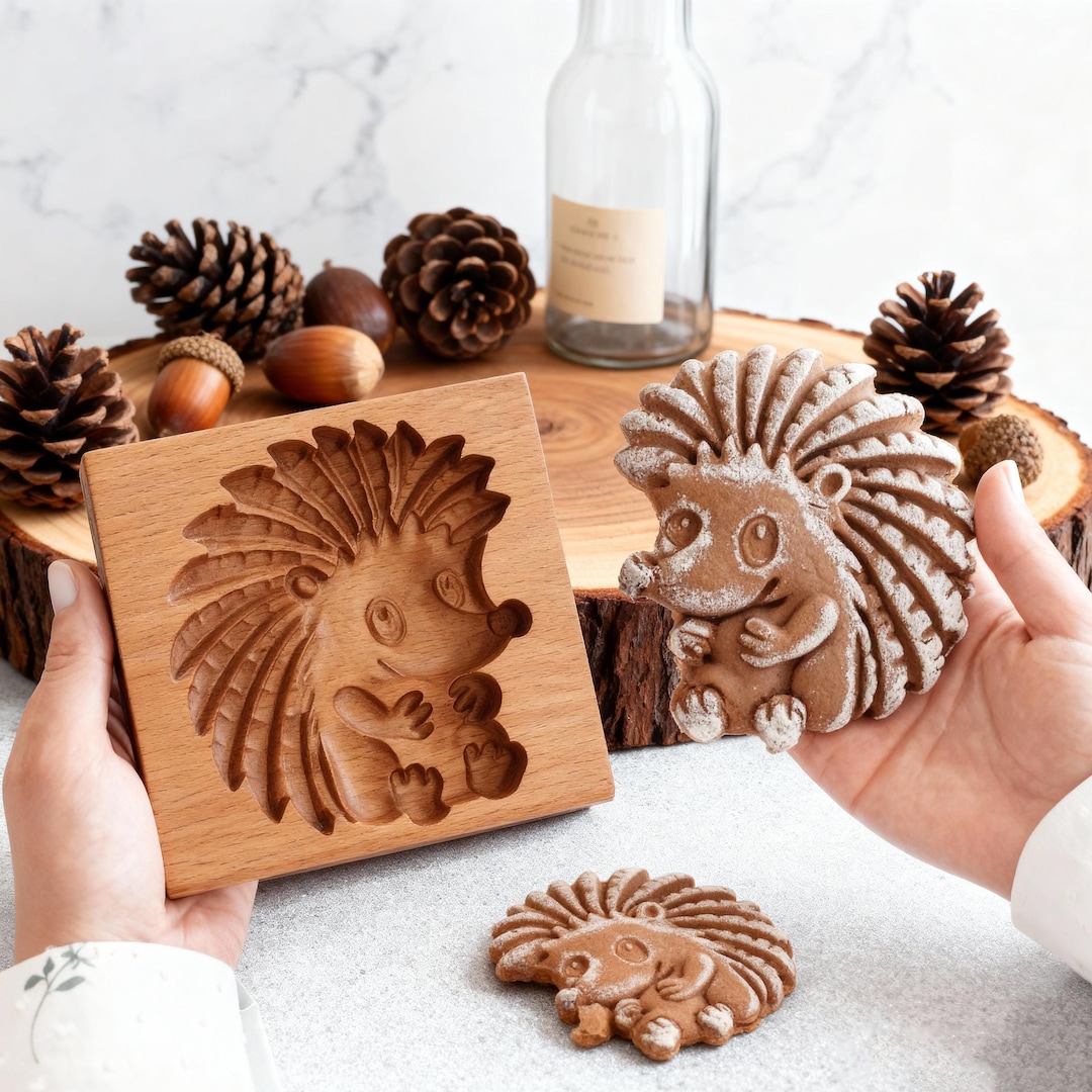 Hedgehog Wooden Cookie Mold: Springerle Biscuit Mold - Etsy
