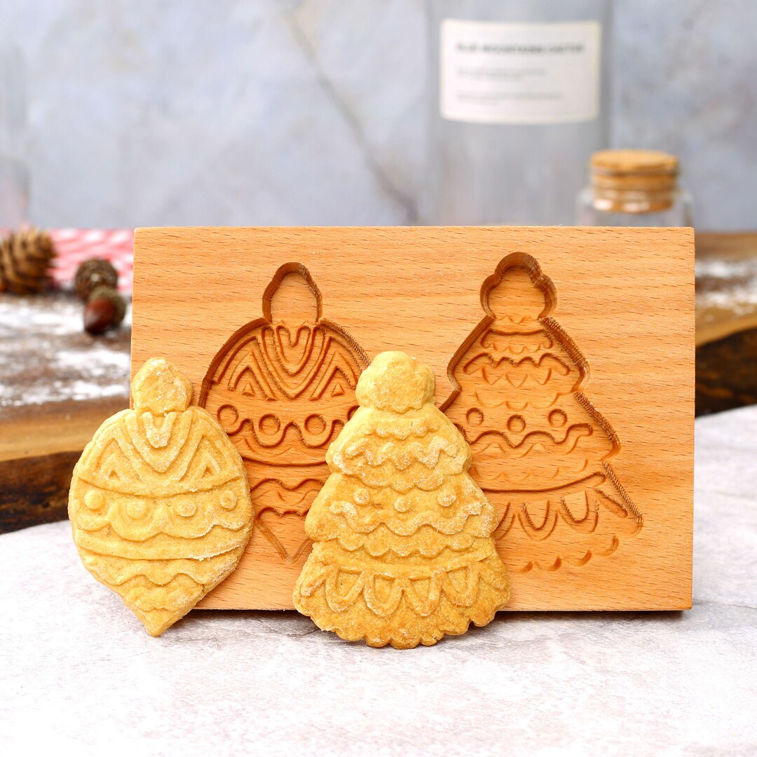Christmas Bell and Tree Wooden Cookie Mold: Springerle Cookie Cutter - Etsy