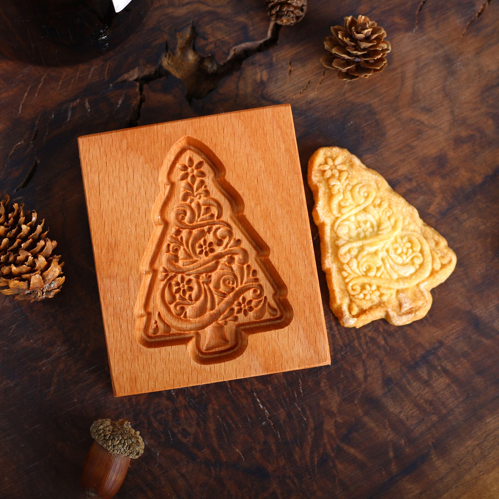 Springerle Mold, Cookie Mold, Wooden Christmas Tree Cookie Mold, Cookie ...