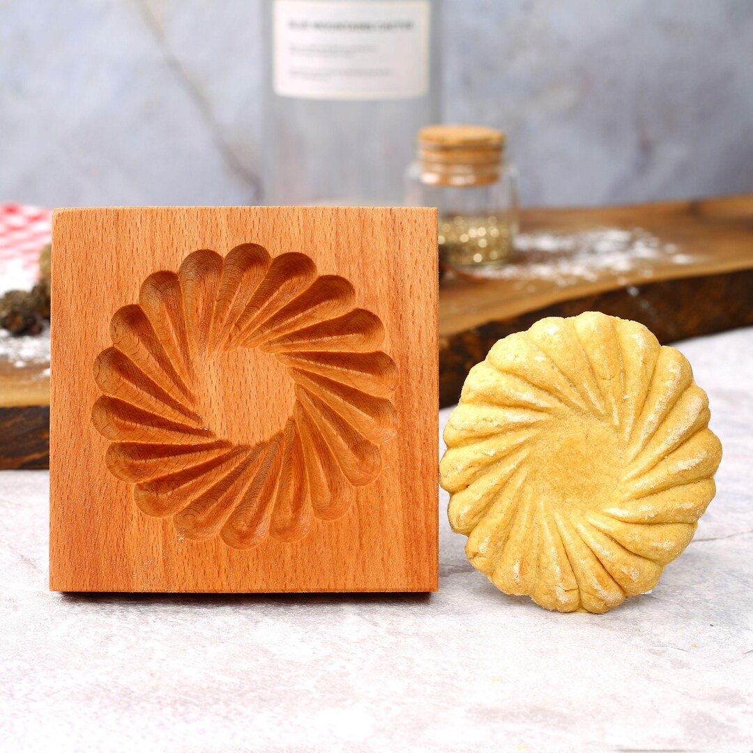 Wooden Jam Cookie Cutter, Biscuit Mold, Embossing Cookie, Holiday ...