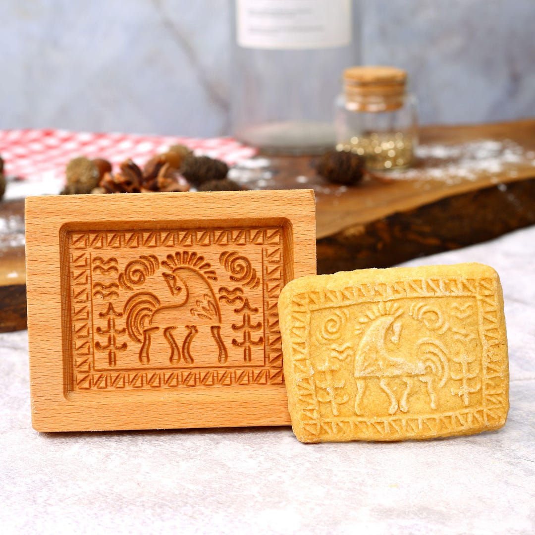 Gingerbread Cookie Mold, Horse Cookie Cutter, Wooden Cookie Mold ...