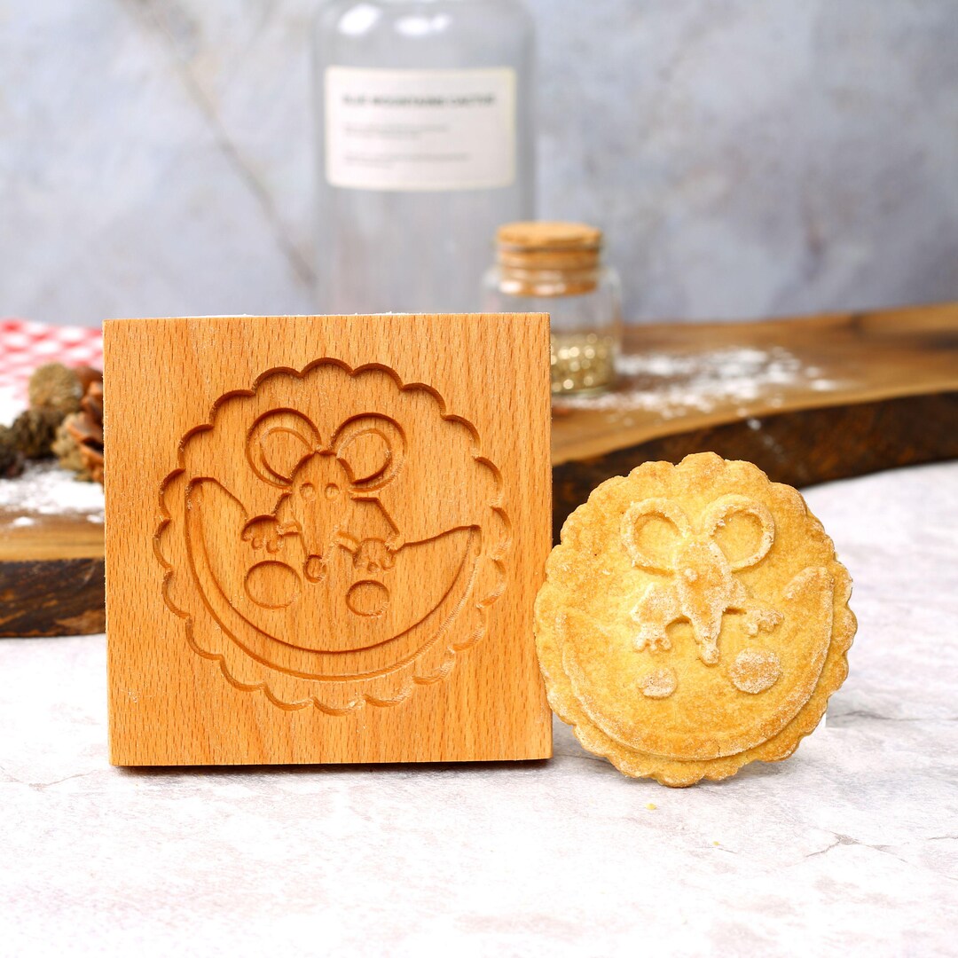 Wooden Mouse Springerle Cookie Cutter, Gingerbread Cookie Mold, Holiday ...
