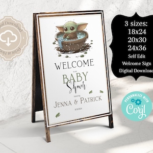 Star Wars Baby Shower Welcome Sign, Grogu Baby Shower Welcome Sign ...