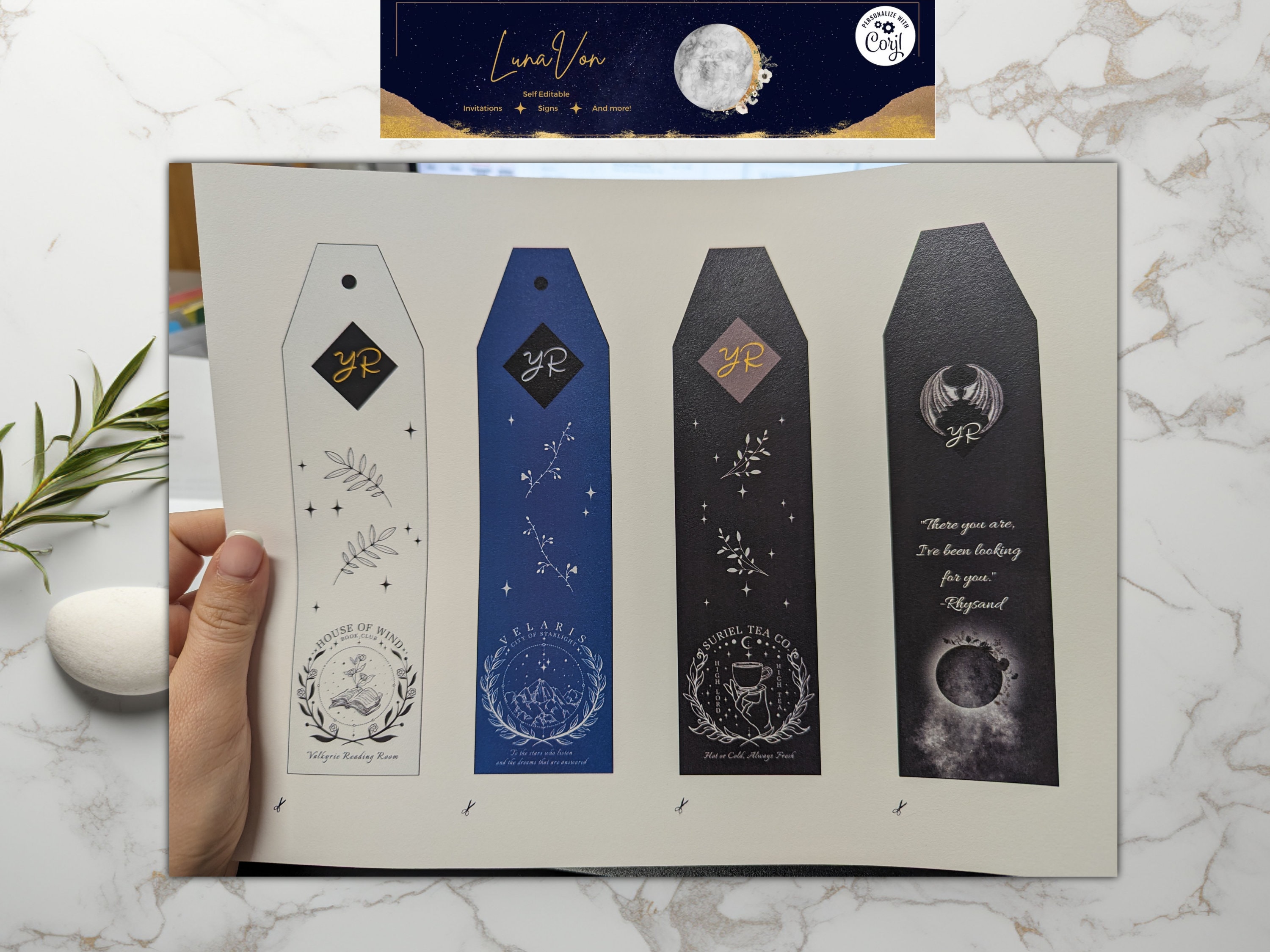 Fourth Wing Bookmarks, Rebecca Yarros Inspired, Personalized Initials ...